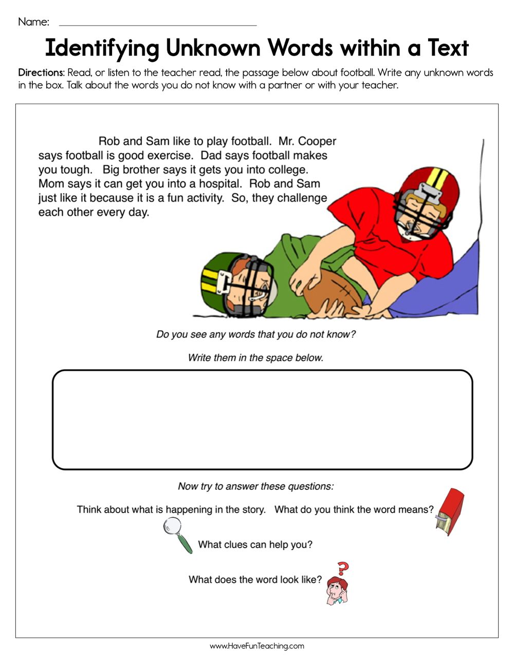 Identifying Unknown Words In A Text Worksheet Have Fun Teaching identifying-unknown-words-in-a-text-worksheet-have-fun-teaching