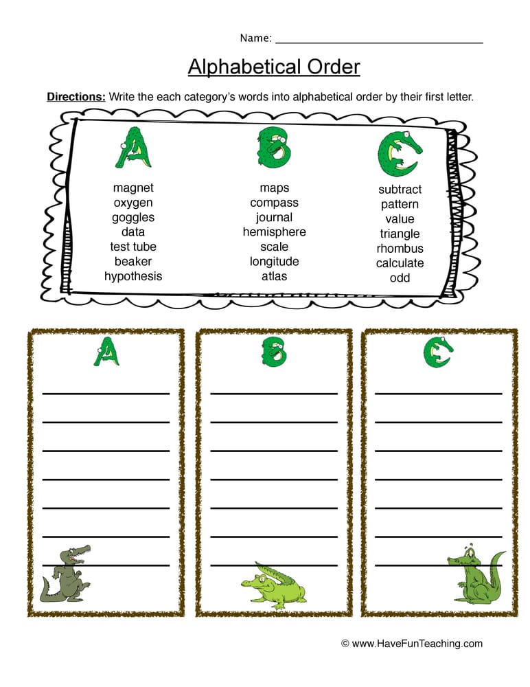 ABC Order Worksheet Have Fun Teaching abc-order-worksheet-have-fun-teaching