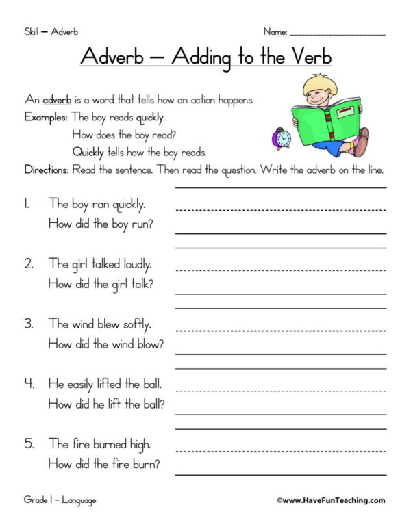 Adverb How Worksheet - Have Fun Teaching