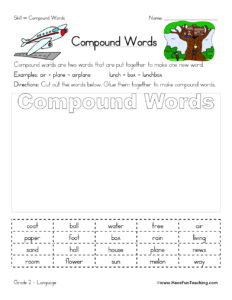 Compound Words Cutting Worksheet - Have Fun Teaching