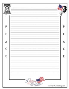 Martin Luther King Jr Writing Paper - Have Fun Teaching