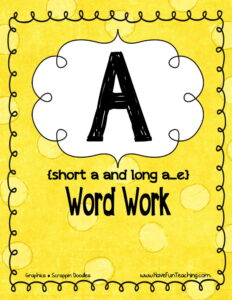 Short and Long Vowel A Activity - Have Fun Teaching