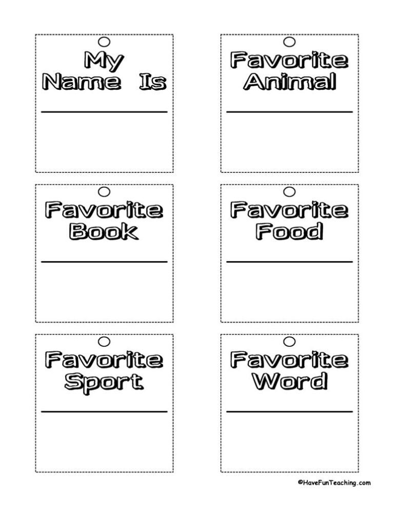 About Me Mobile Activity - Have Fun Teaching