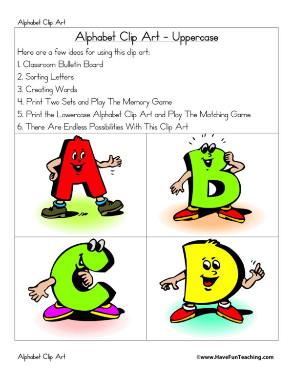 Alphabet Uppercase Letters Clip Art - Have Fun Teaching