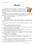Baby Sister - Reading Comprehension Worksheet - Have Fun Teaching