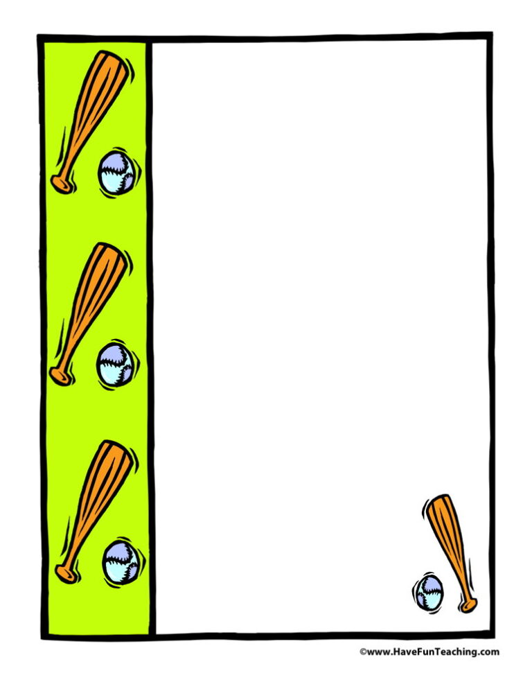 Baseball Writing Paper - Have Fun Teaching