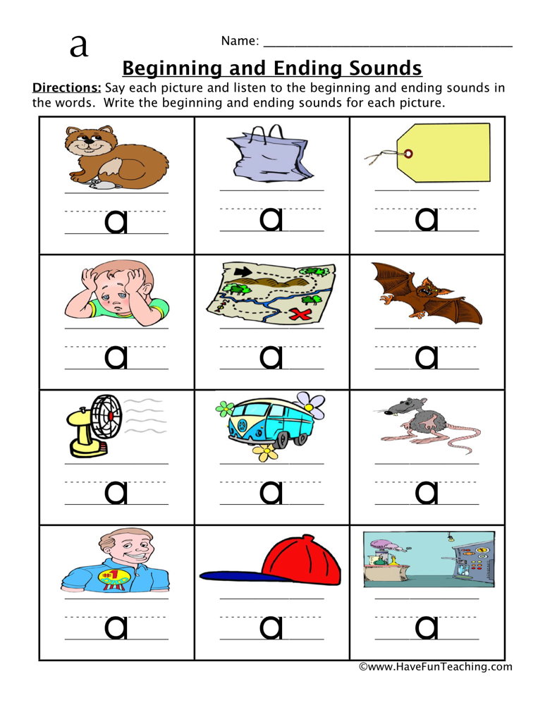 Short A Beginning And Ending Sounds Worksheet Have Fun Teaching Short A Beginning And Ending Sounds Worksheet Have Fun Teaching