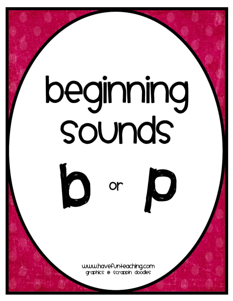 Beginning Sounds B, P Activity - Have Fun Teaching