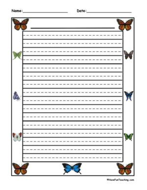 Butterfly Writing Paper - Have Fun Teaching