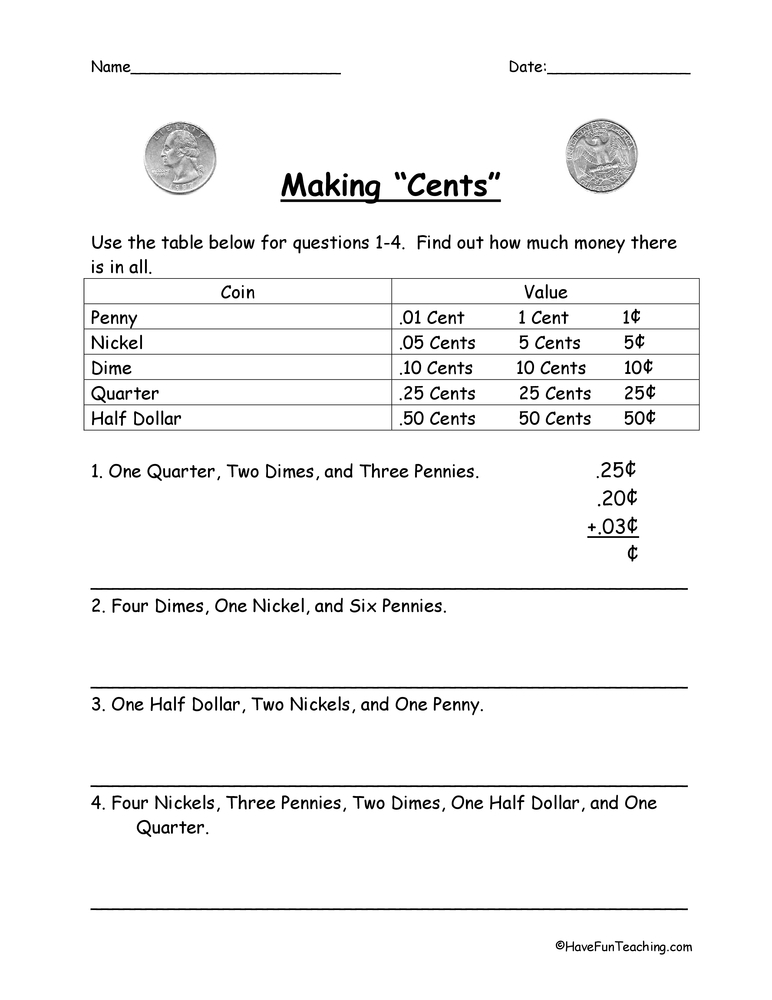 Making Cents Adding Decimals Worksheet Have Fun Teaching Making Cents Adding Decimals Worksheet Have Fun Teaching