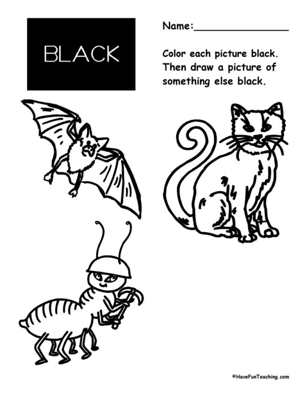 Coloring Black Pictures Worksheet - Have Fun Teaching