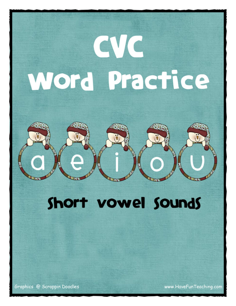 CVC Short Vowel Sounds Activity - Have Fun Teaching