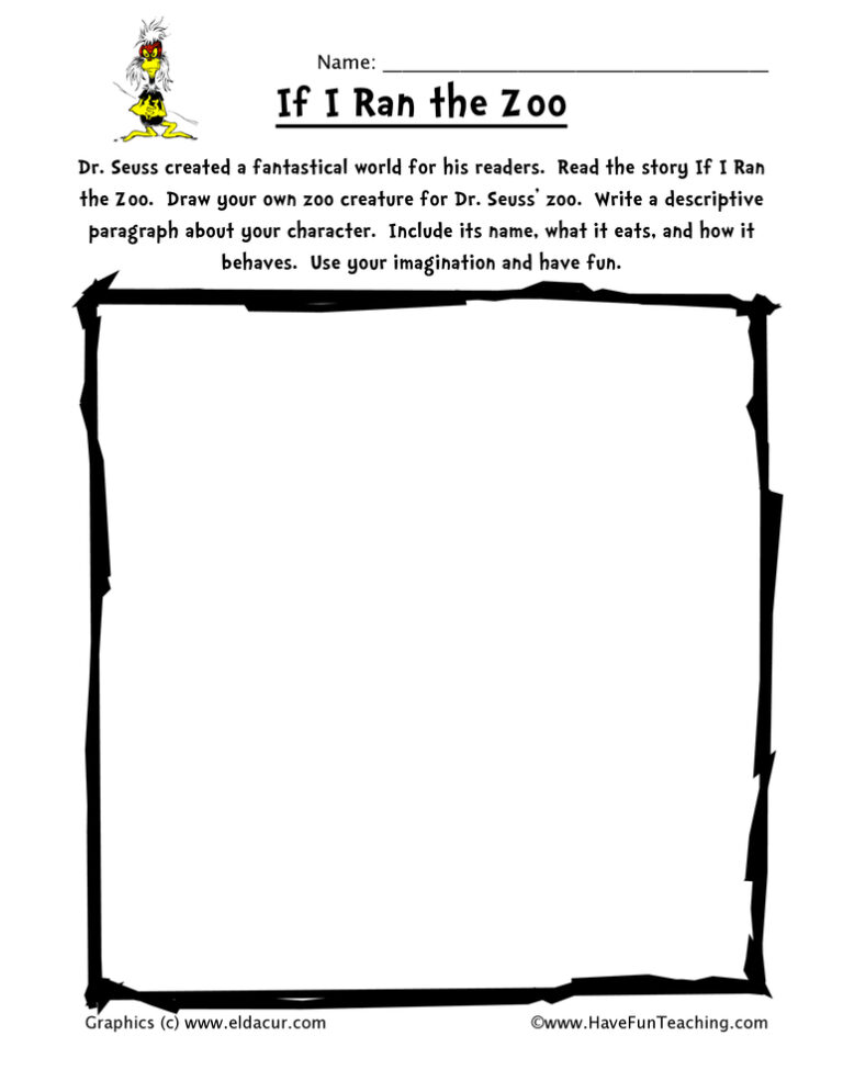Dr. Seuss Creative Writing Worksheet - Have Fun Teaching