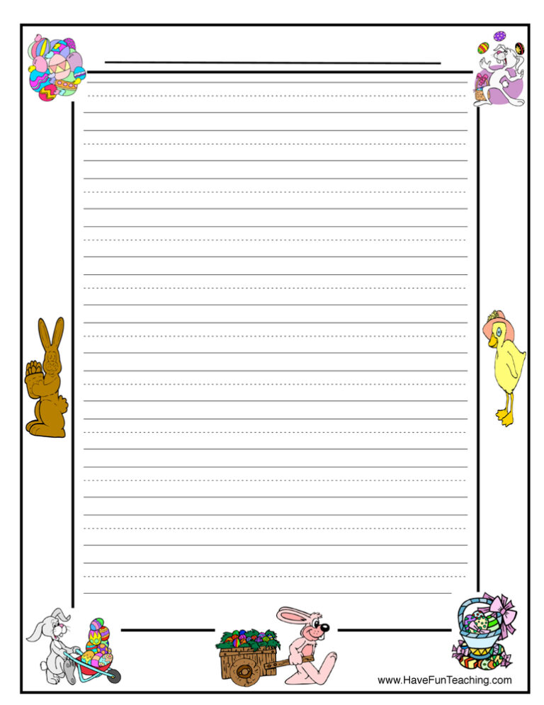 Easter Animals Writing Paper - Have Fun Teaching