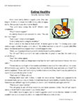 Eating Healthy - Reading Comprehension Worksheet - Have Fun Teaching