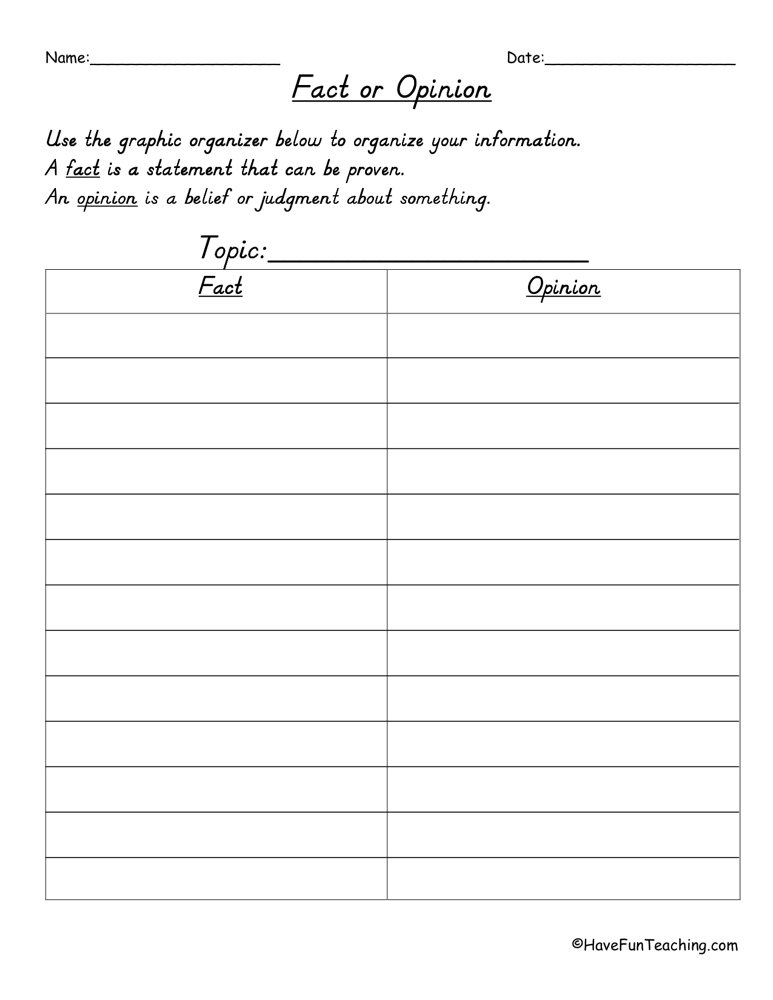 Blank Graphic Organizers Printable
