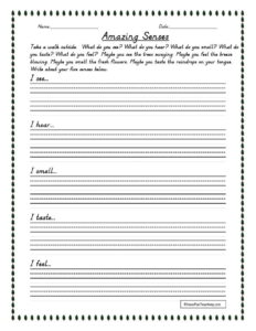 Five Senses Nature Walk Worksheet - Have Fun Teaching