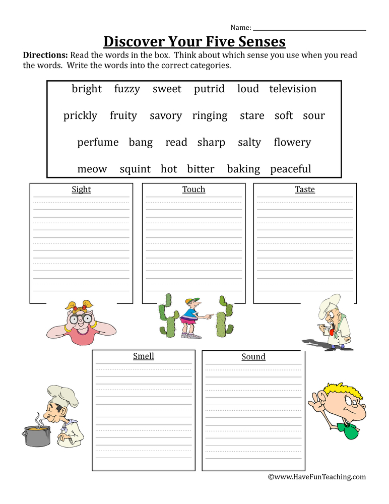 Five Senses Worksheet Have Fun Teaching Five Senses Worksheet Have Fun Teaching