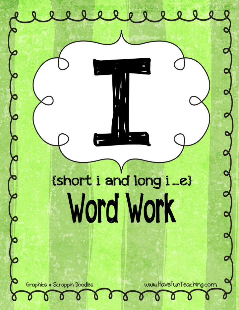 Short and Long Vowel I Activity - Have Fun Teaching