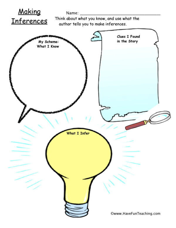 Making Inferences Recording Worksheet - Have Fun Teaching