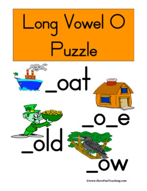 Long Vowel O Puzzle - Have Fun Teaching