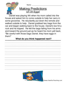 Uh Oh Eggs Predictions Worksheet - Have Fun Teaching