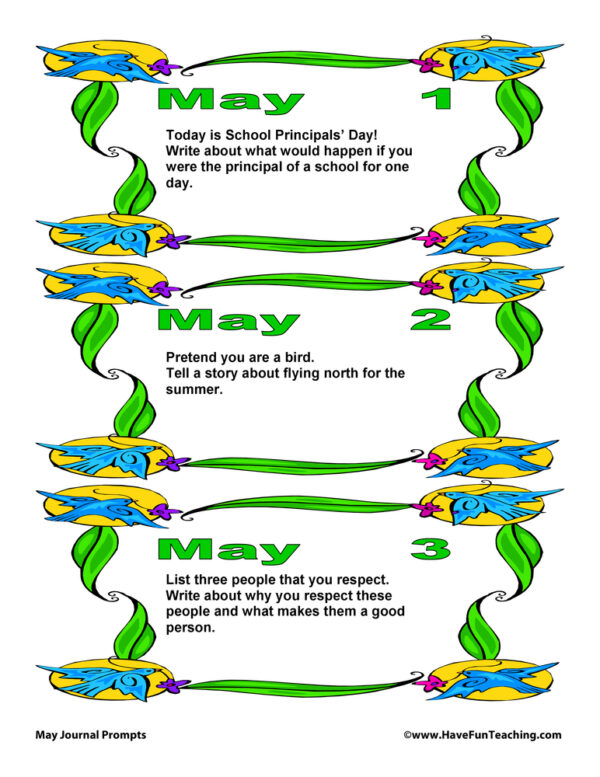 May Daily Journal Prompts - Have Fun Teaching