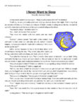 I Never Want to Sleep Reading Comprehension Worksheet - Have Fun Teaching