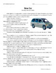 New Car Reading Comprehension Worksheet - Have Fun Teaching
