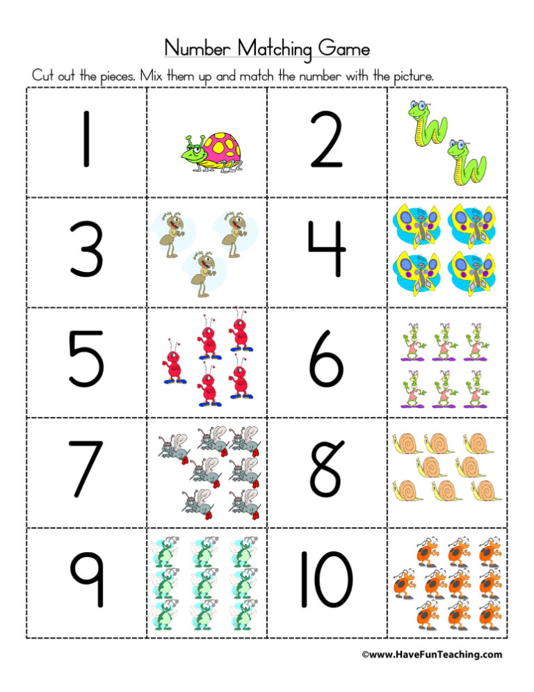 Number Matching Puzzle Activity - Have Fun Teaching