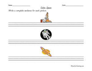Outer Space Sentences Worksheet - Have Fun Teaching