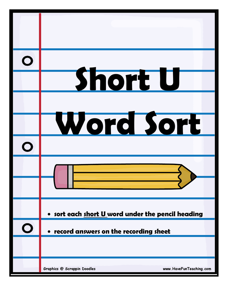 Short Vowel U Word Sort Activity Have Fun Teaching Short Vowel U Word Sort Activity Have Fun Teaching