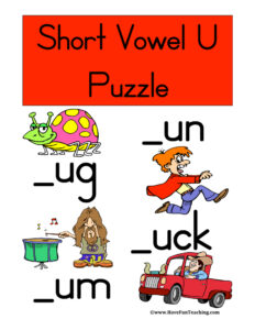 Short Vowel U Puzzle - Have Fun Teaching