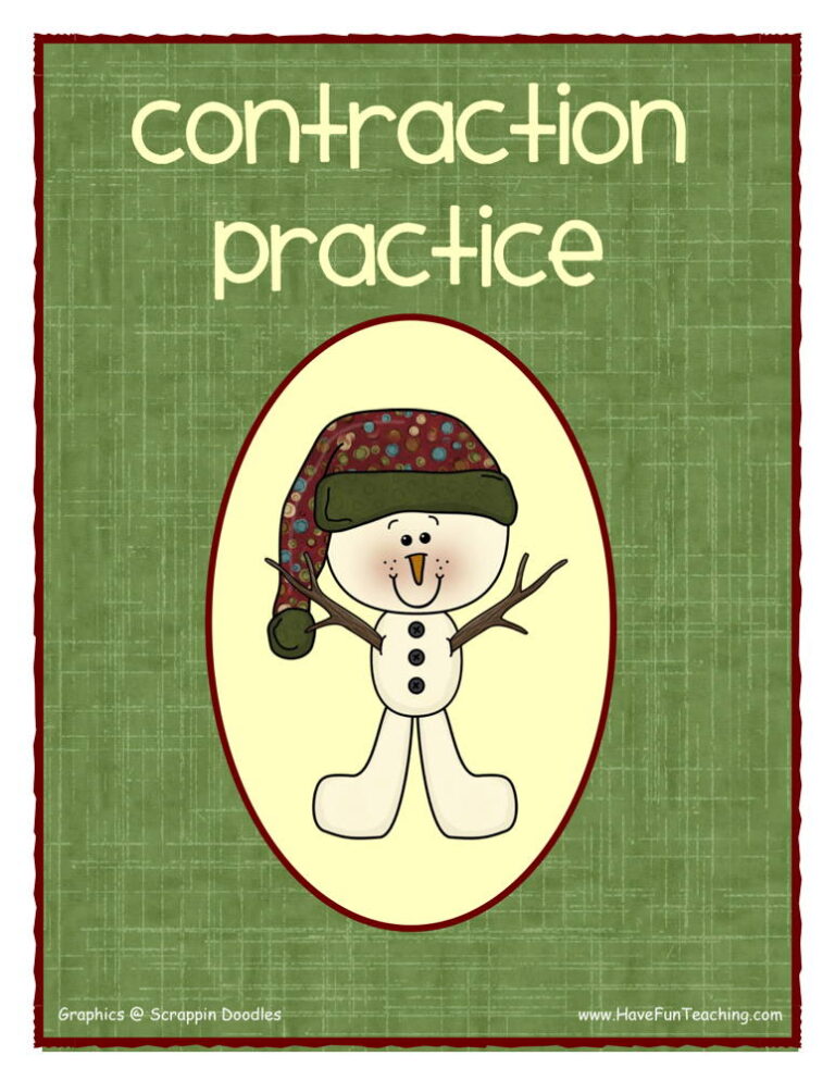 Snowman Contractions Activity - Have Fun Teaching