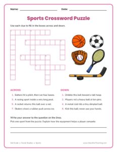 Sports Crossword Puzzle - Have Fun Teaching