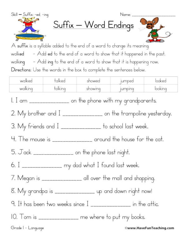 Suffix Worksheets - Have Fun Teaching
