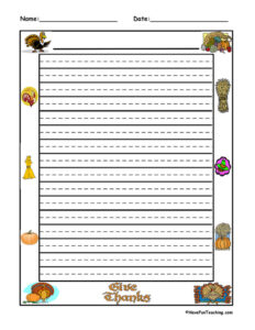 Thanksgiving Writing Paper - Have Fun Teaching
