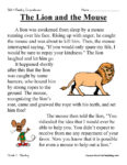 The Lion and the Mouse Reading Comprehension Worksheet - Have Fun Teaching