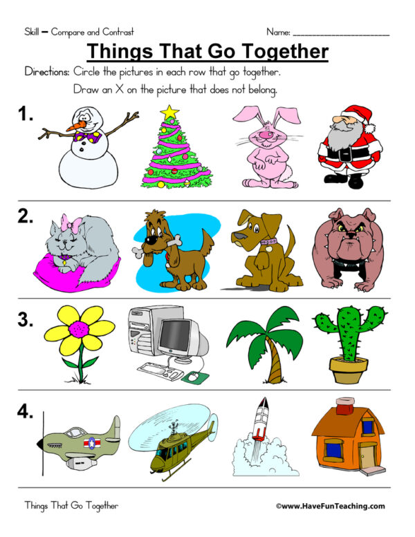 Things That Go Together Worksheet Have Fun Teaching Things That Go Together Worksheet Have Fun Teaching