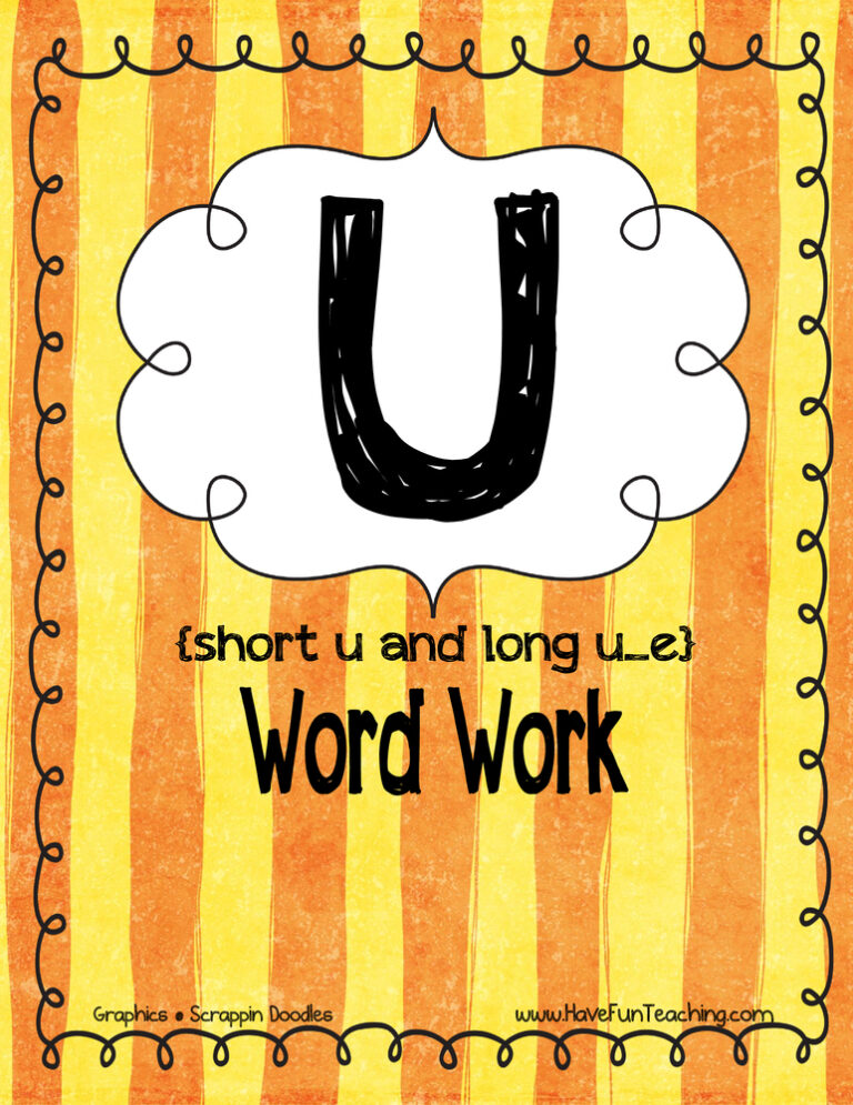 Short and Long Vowel U Activity - Have Fun Teaching
