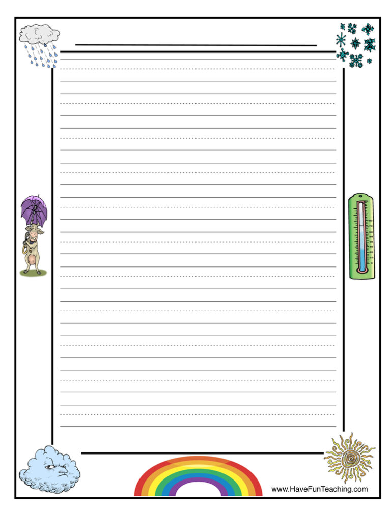 Weather Writing Paper - Have Fun Teaching