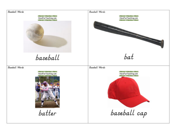Baseball Flash Cards - Have Fun Teaching
