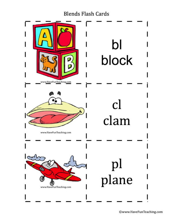 Consonant Blends Flash Cards - Have Fun Teaching