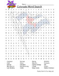Colorado Word Search Worksheet - Have Fun Teaching