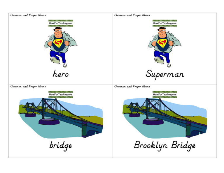 Common and Proper Nouns Flash Cards - Have Fun Teaching