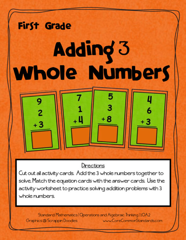 1.OA.2 Common Core Activity - Have Fun Teaching