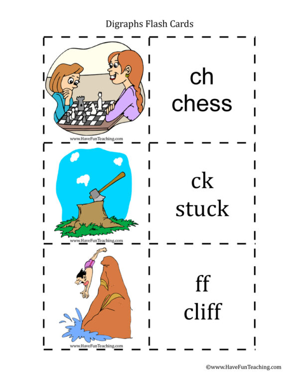 Digraphs Flash Cards - Have Fun Teaching