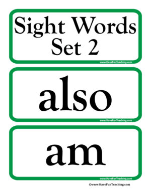 Sight Words Set 2 Flash Cards - Have Fun Teaching