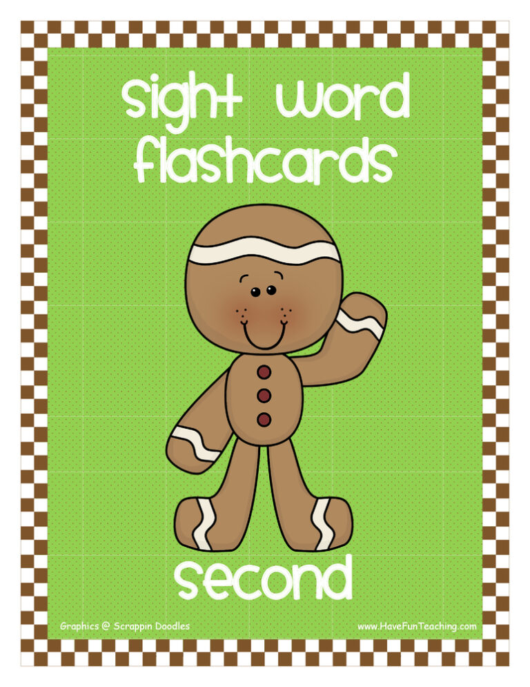 Second Grade Gingerbread Sight Words Flash Cards - Have Fun Teaching