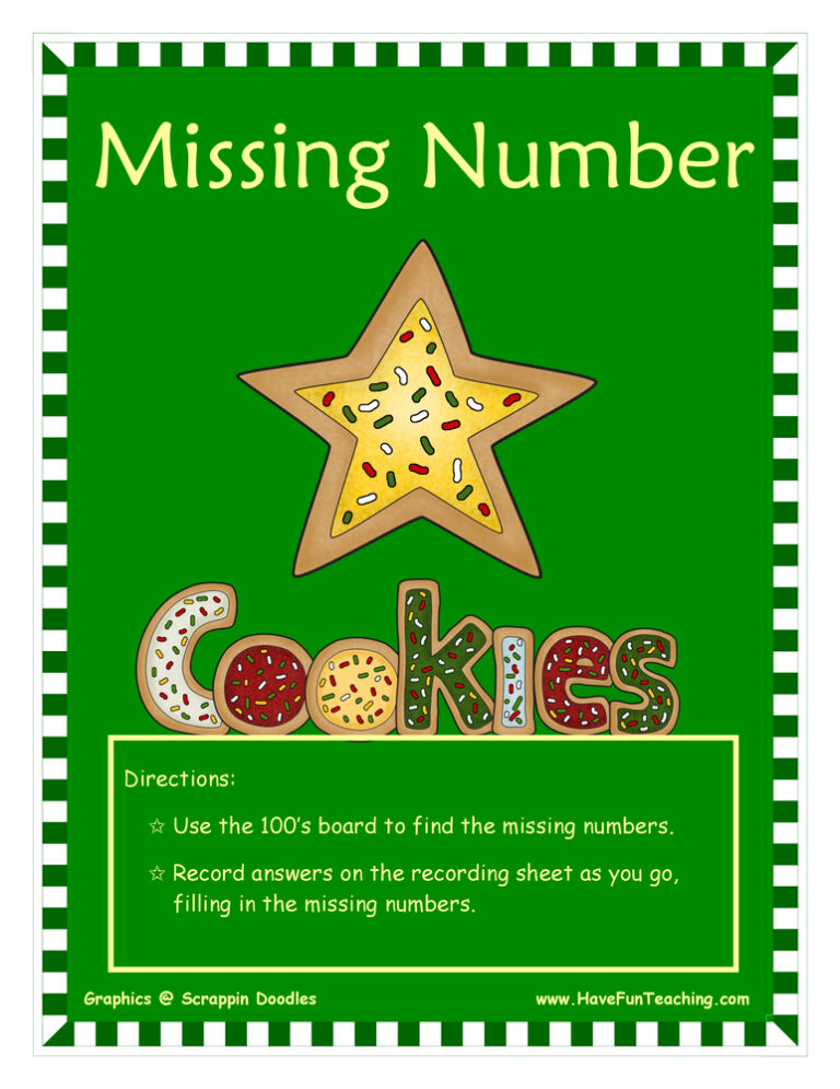 Missing Number Activity - Have Fun Teaching